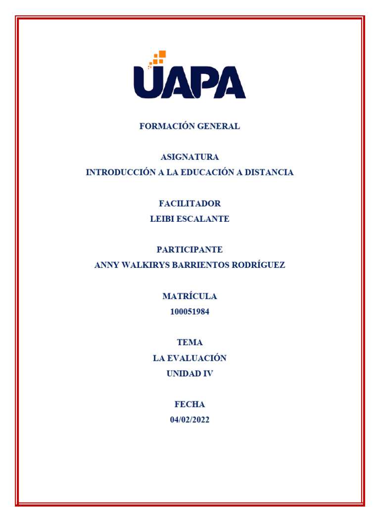 Tarea VI | PDF | Evaluación | Aprendizaje