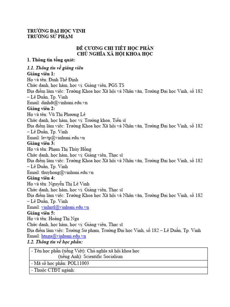 Đề cương CDIO CNXHKH | PDF