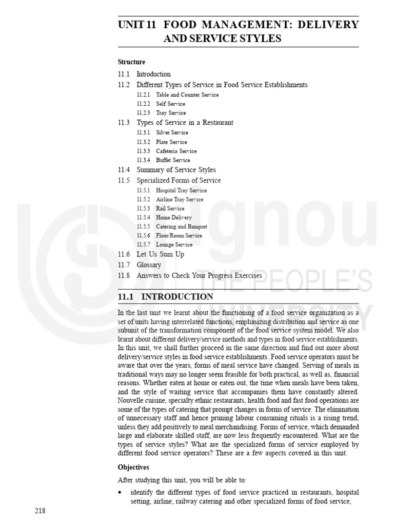Unit 11 | PDF | Tableware | Foodservice