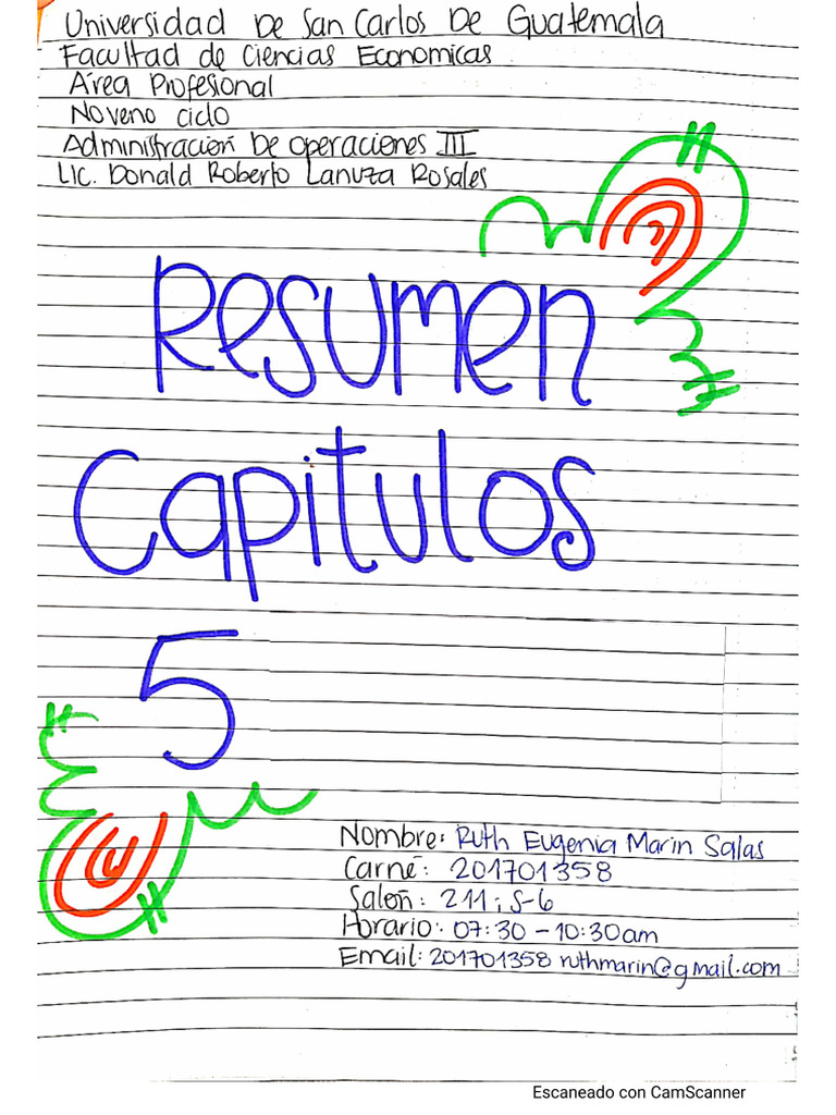 Admon Operaciones 3 - Resumen Cap 5 | PDF