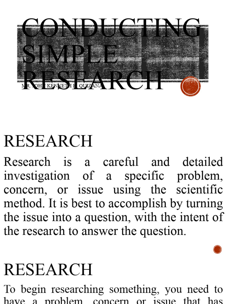 Conducting Simple Research g6 | PDF | Information | Question