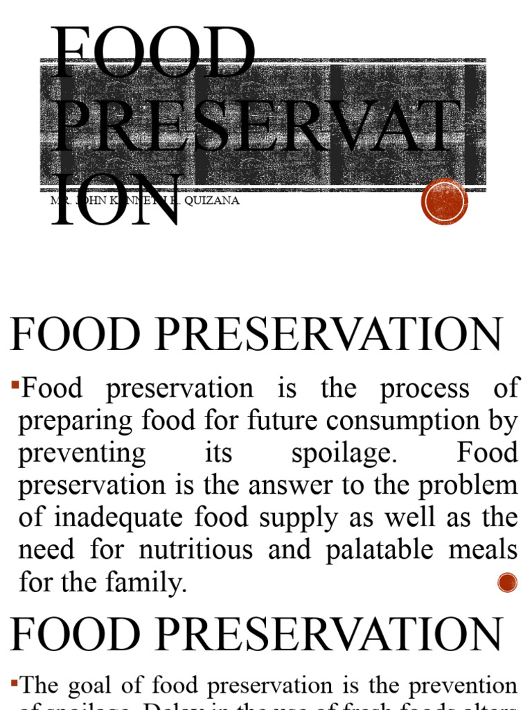Food Preservation Basics | PDF | Cooking, Food & Wine | Technology ...