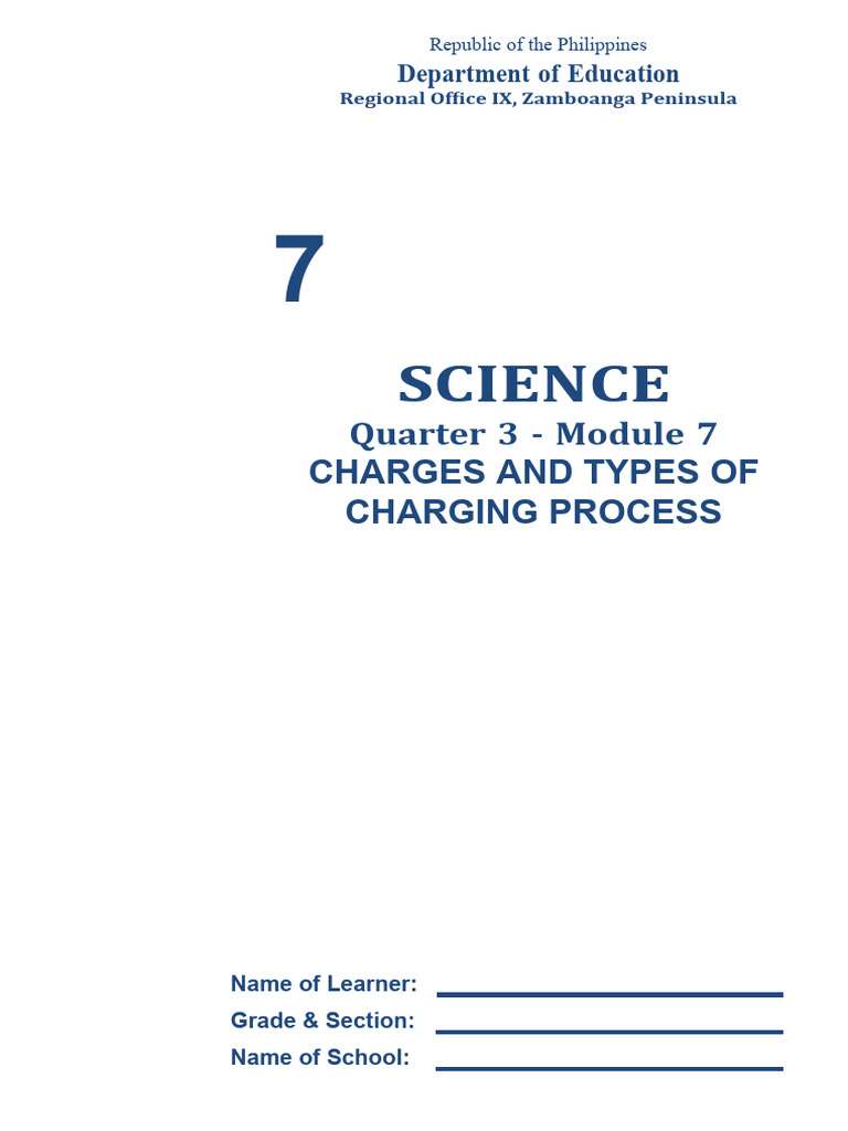 Science 7 - Module 7 - Version 3 | PDF | Electric Charge | Atoms