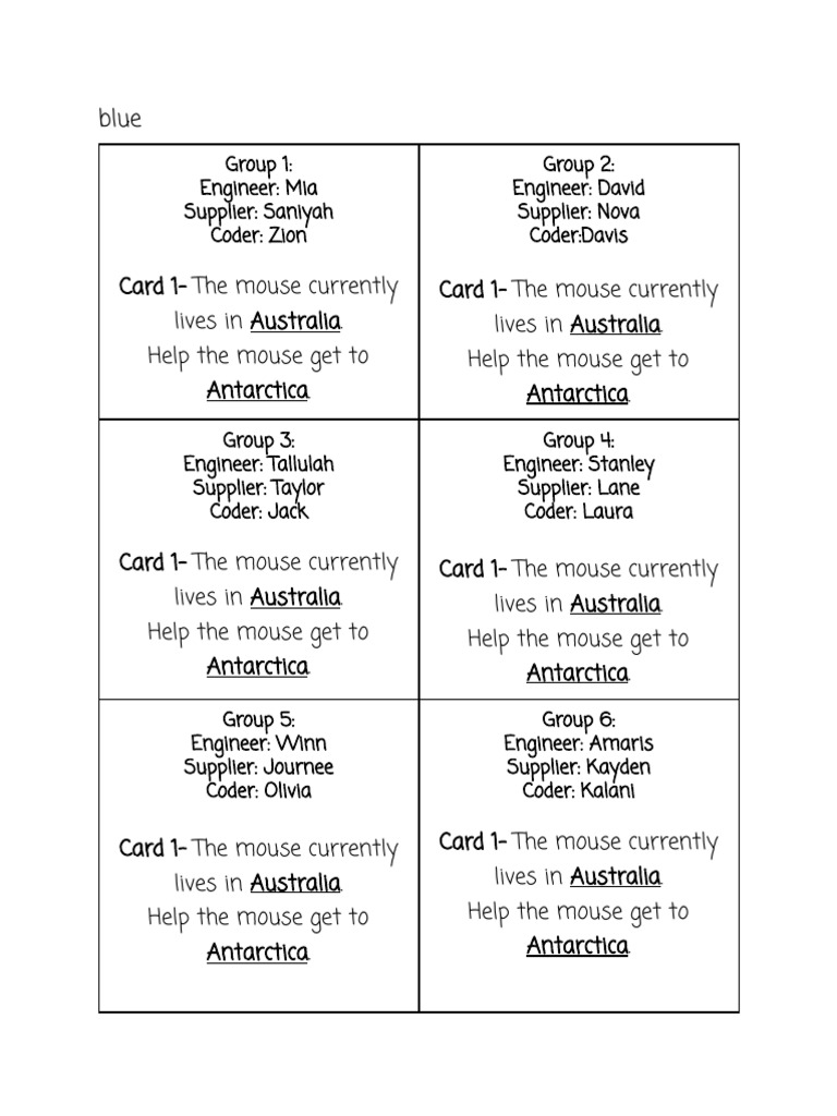 Mouse Quest Cards | PDF