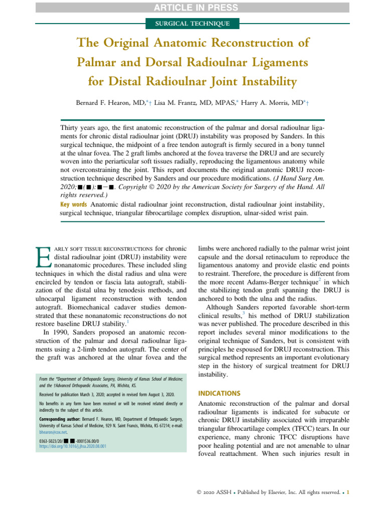 10 1016@j Jhsa 2020 08 001 | PDF | Musculoskeletal System | Limbs (Anatomy)
