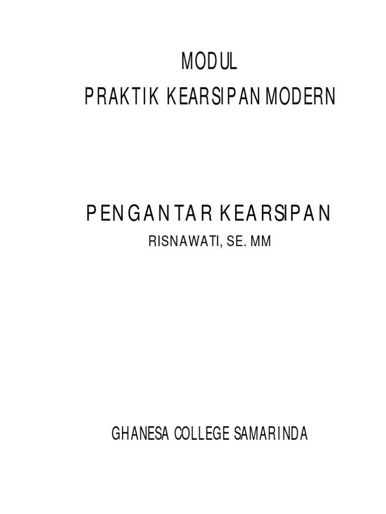 Modul Pengantar Kearsipan | PDF