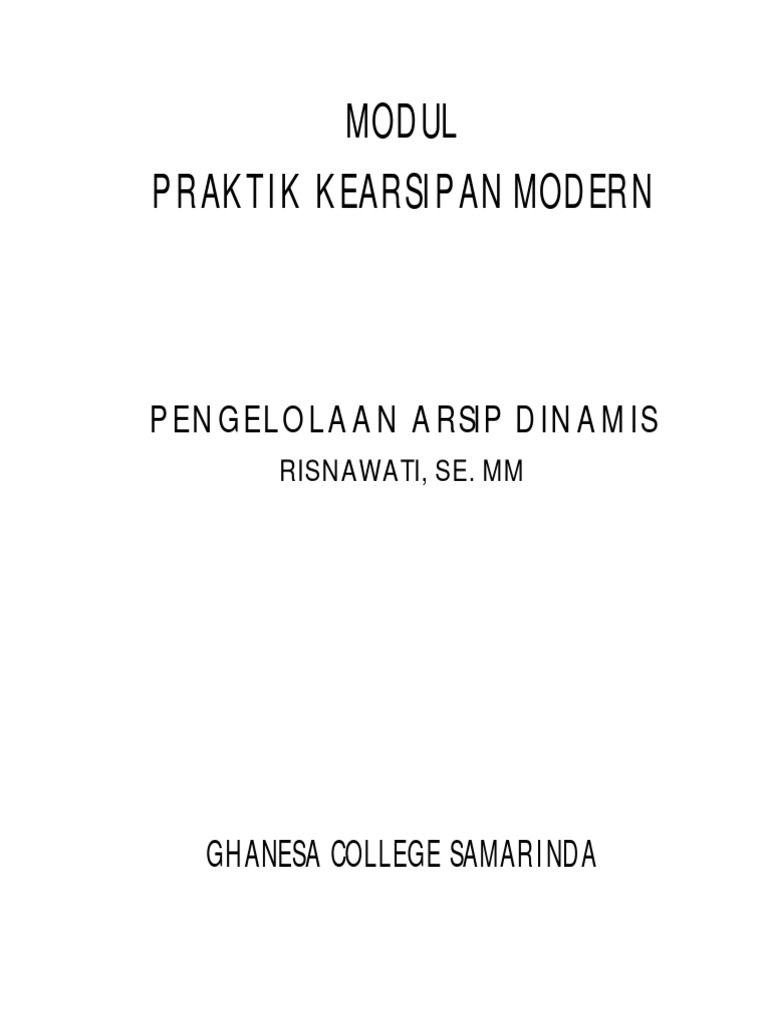 Modul Pengelolaan Arsip Dinamis | PDF