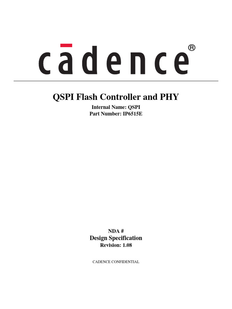 Cdns Qspi Flash CTRL and Phy Design Specification | PDF | Flash Memory | Microcontroller