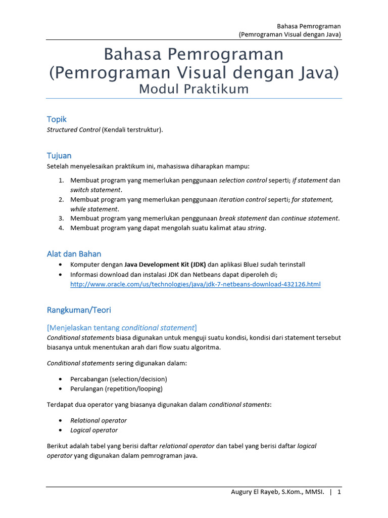 Handout IST101 Fondasi Pemrograman Struktur Data 11 Praktek Structured ...