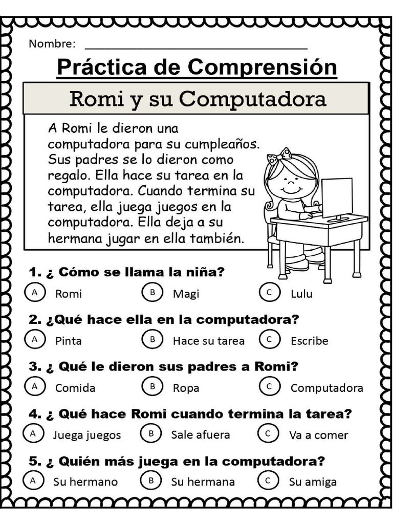 Mini Lecturitas de Comprension para Infantil y Primaria 2 | PDF