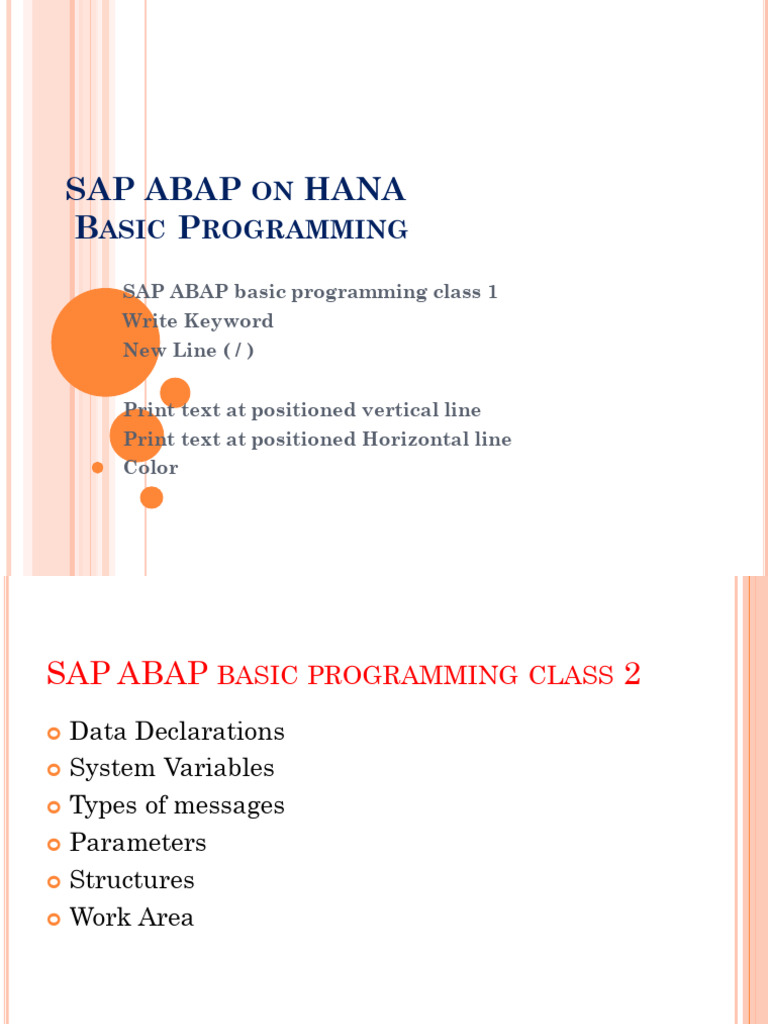 SAP ABAP On HANA - Basic Programming | PDF | Parameter (Computer Programming) | Microsoft Excel