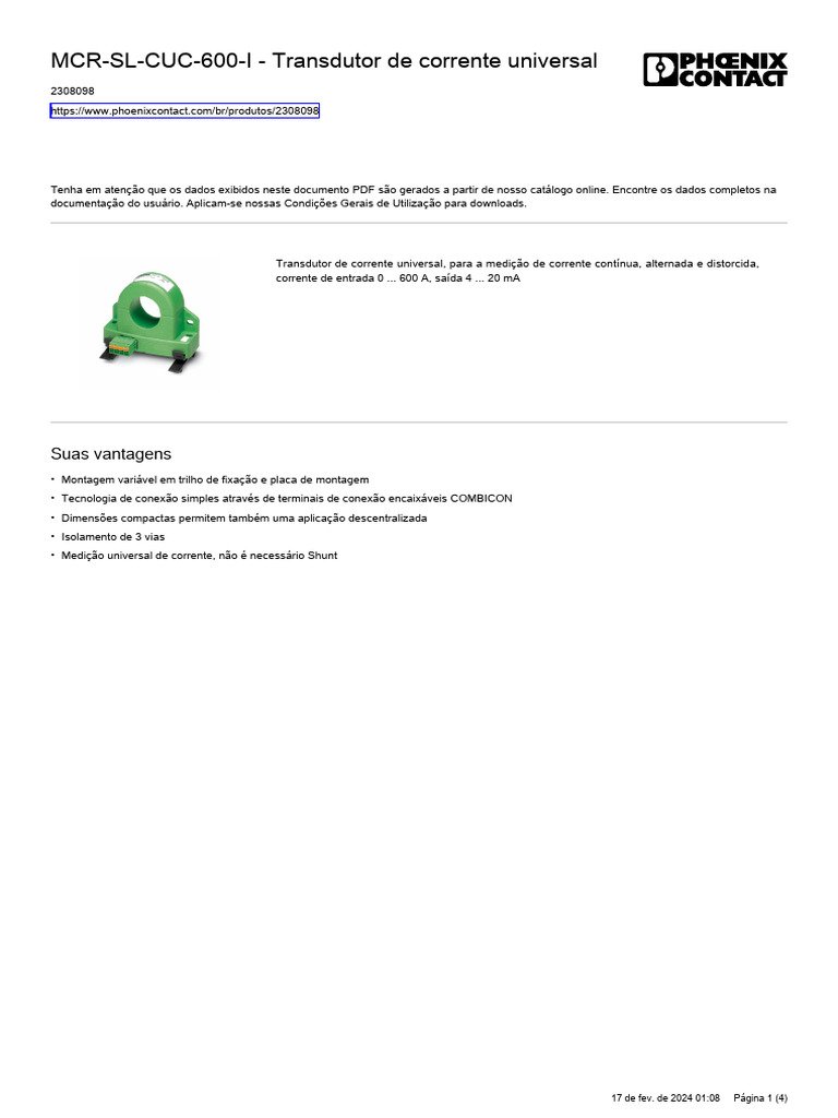 Phoenix Contact 2308098 PT | PDF