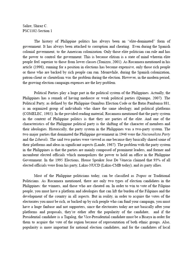 Corruption in Philippine Politics | PDF | Elections | Voting