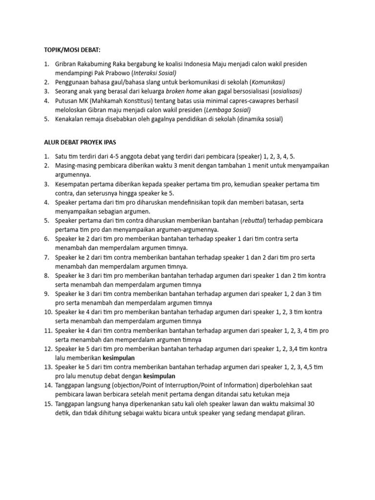 TOPIK Debat | PDF