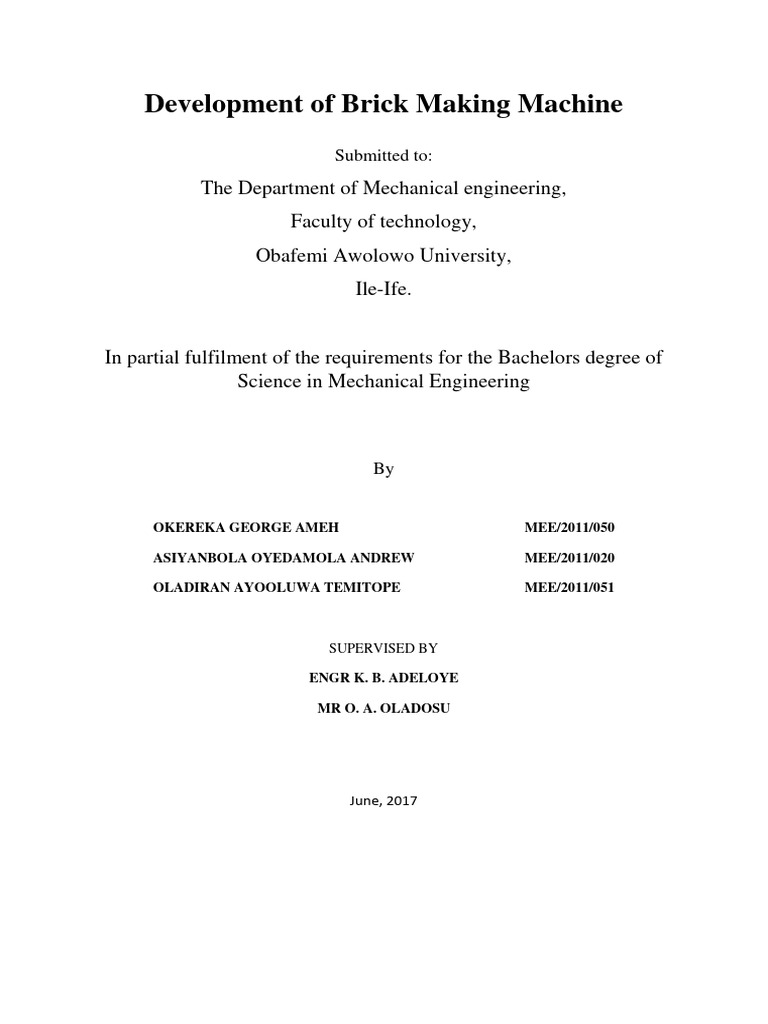 Developmentof Brick Making Machine | Download Free PDF | Brick ...