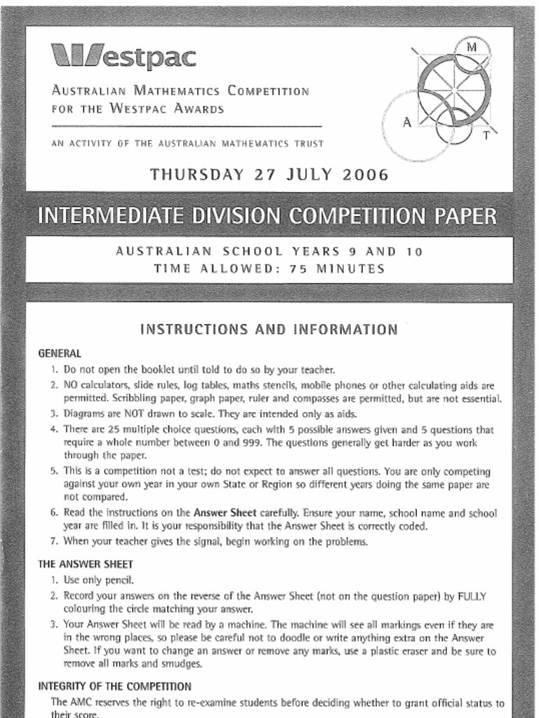 2006 AMC Intermediate | PDF