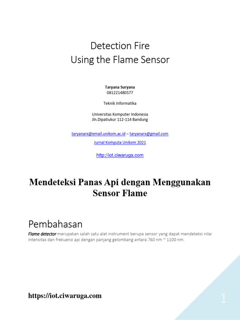 Mendeteksi Panas API Dengan Menggunakan Sensor Flame | PDF Mendeteksi Panas API Dengan Menggunakan Sensor Flame | PDF