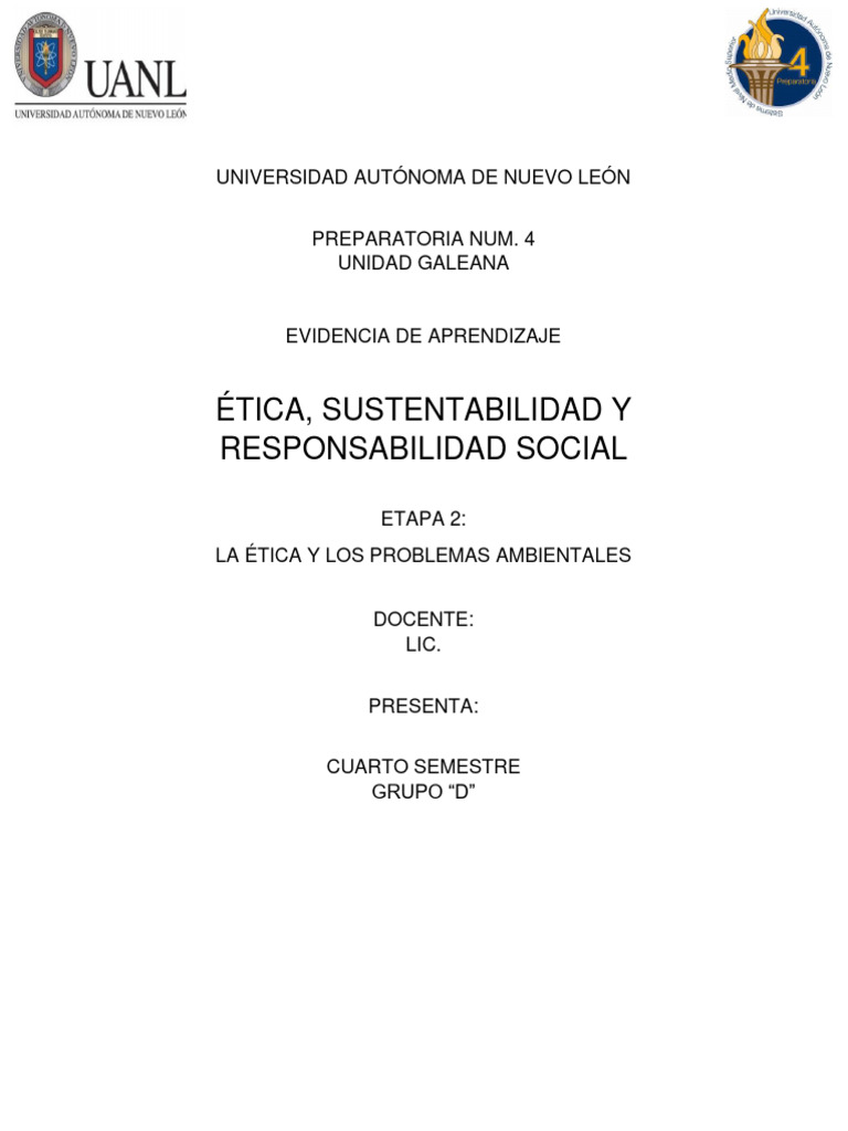 Ev2 - Etica, Sustentabilidad y Resp. Social | PDF | Biodiversidad | Entorno natural