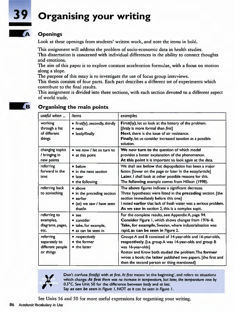 Organising Your Writing | PDF