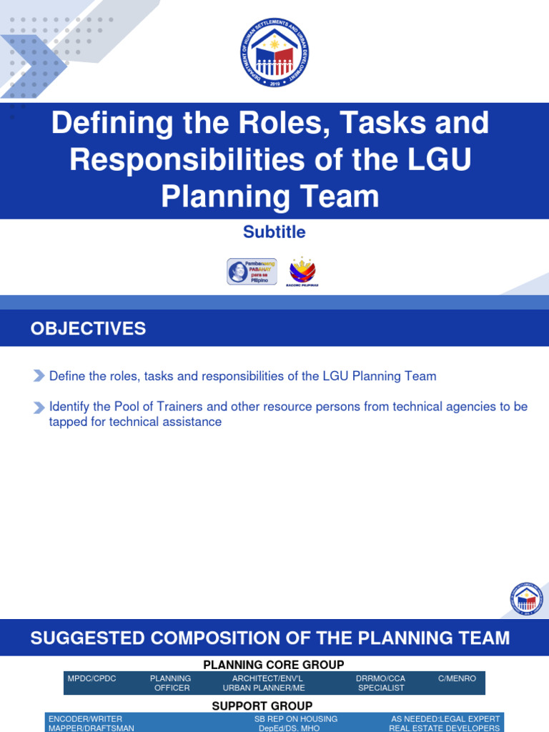 a.ROLES TASK RESP OF LGU PLANNING TEAM NEW TEMPLATE | PDF