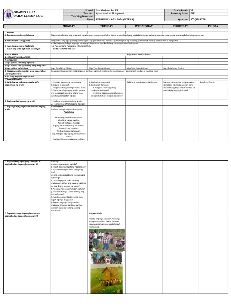 DLL - Esp 6 - Q3 - W4 | PDF