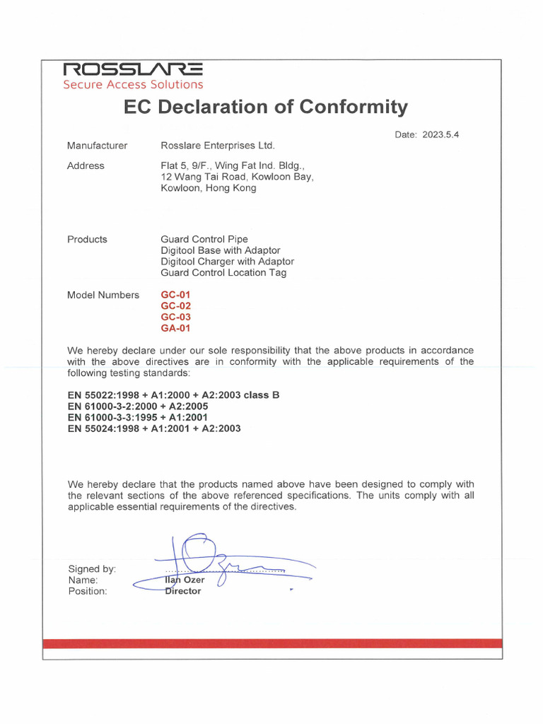 GC-01 - 02 - 03,+GA-01+EC+Declaration+of+Conformity+20230504 Digitool | PDF