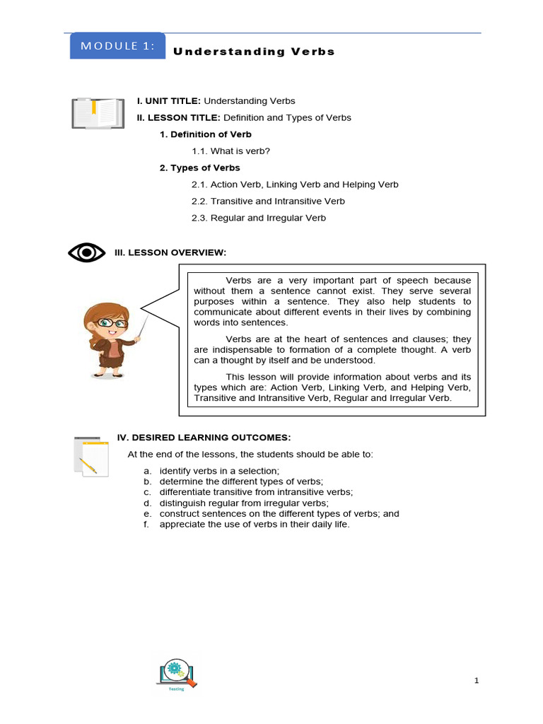 Types of Verbs Explained | PDF | Verb | Grammatical Conjugation