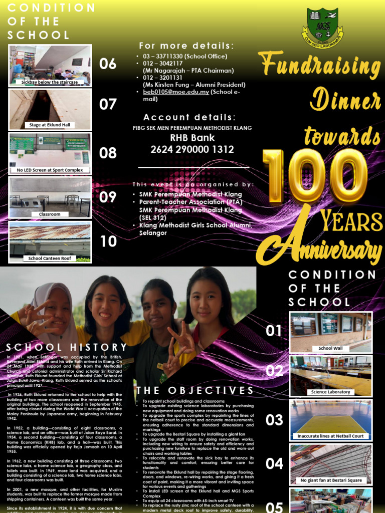 Pamphlet 100 Years SMK Perempuan Methodist | PDF