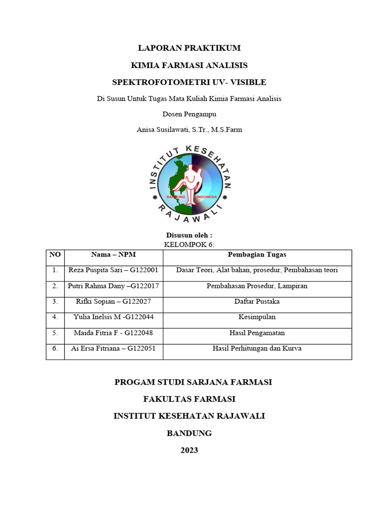 Laporan Praktikum Kel 5 - Spektrofotometri | PDF