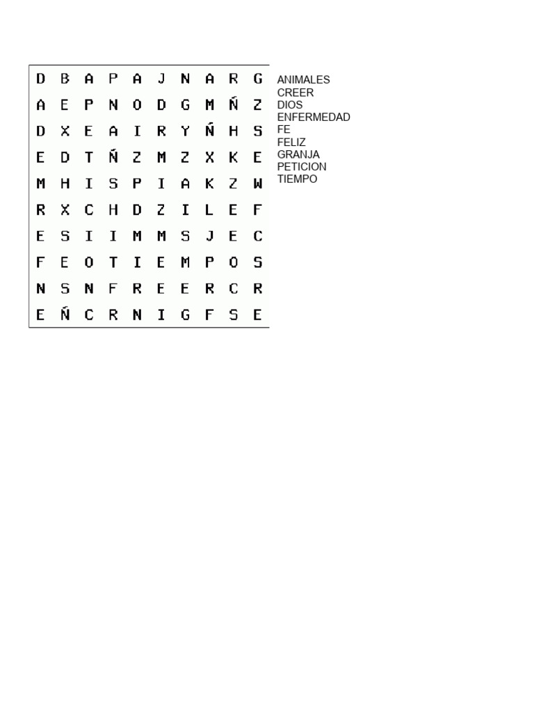 Sopa de Letras Religion Terminos | PDF