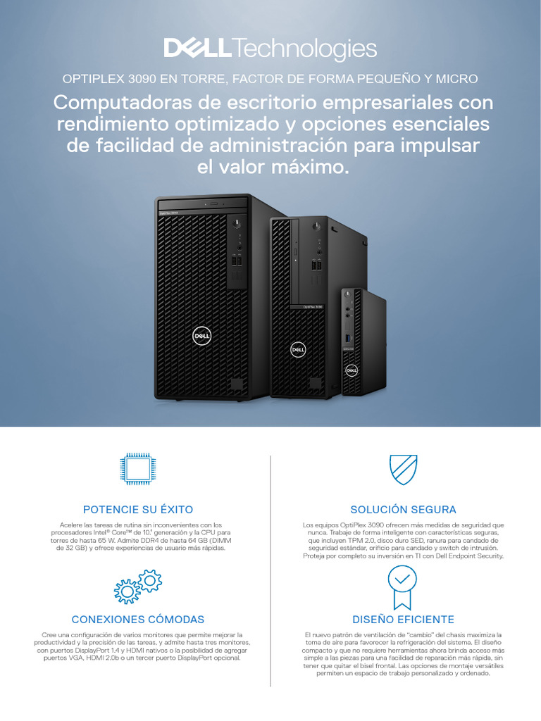 Optiplex 3090 Towers Spec Sheet | PDF | Microprocesador | Disco duro