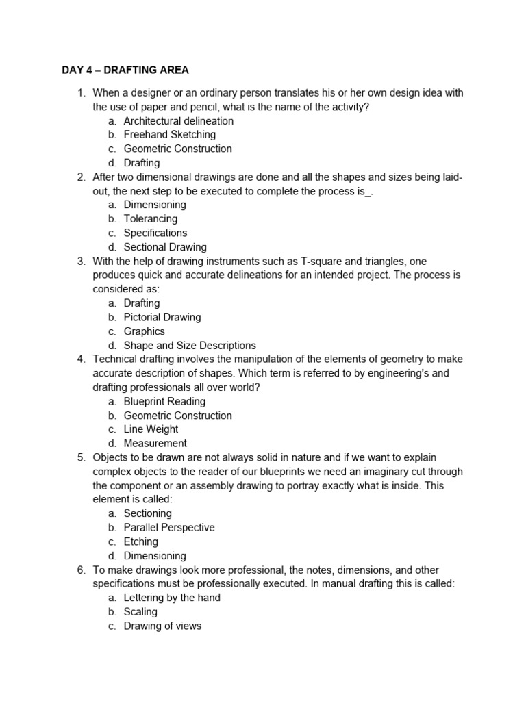 Day 4 - Drafting Area | PDF | Technical Drawing | Drawing