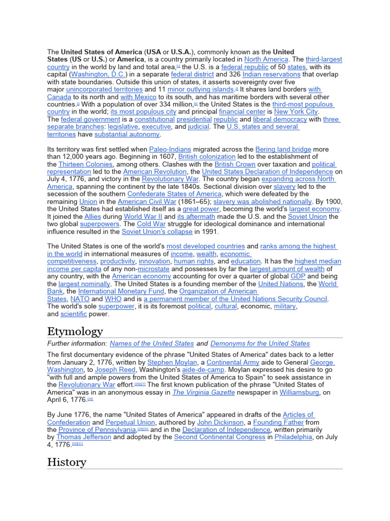 The Usa | PDF | The United States | American Government