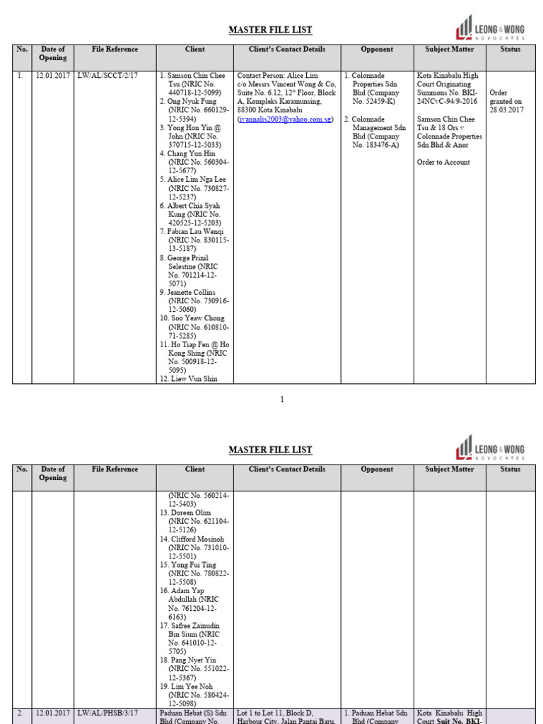 Master File List (AL) | PDF | Common Law | Judiciaries