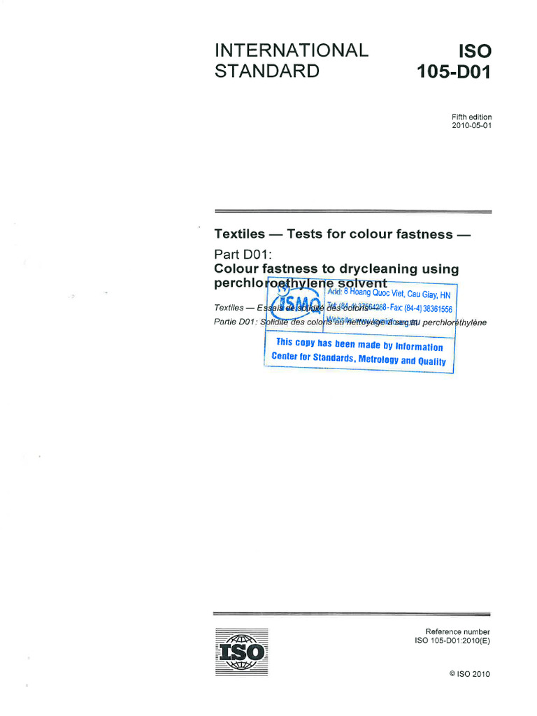 Iso 105-D01-2010 | PDF