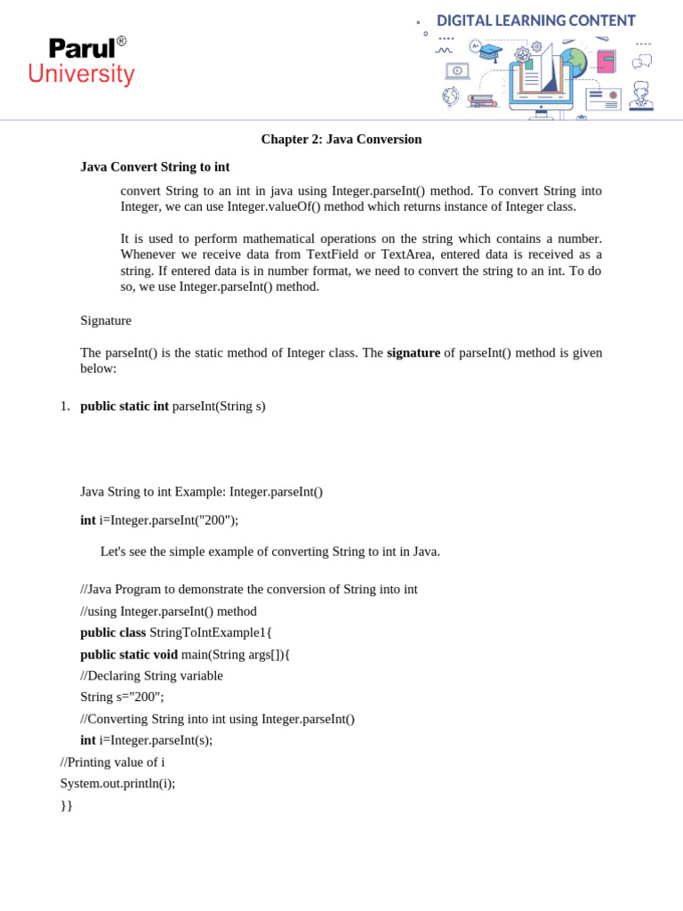 Chapter 2 Java Conversion Pdf Integer Computer Science String Computer Science