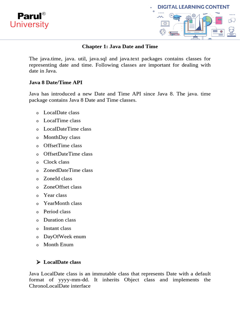 Chapter 1 - Java Date and Time | PDF