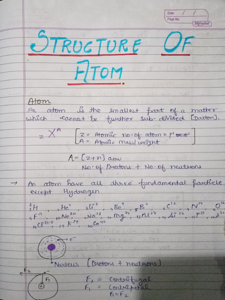 Structure of Atom | PDF