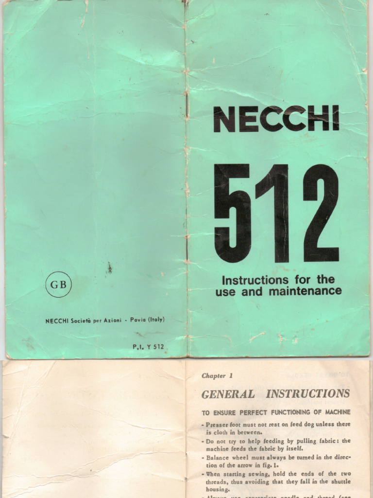 Necchi 512 Sewing Machine Manual | PDF