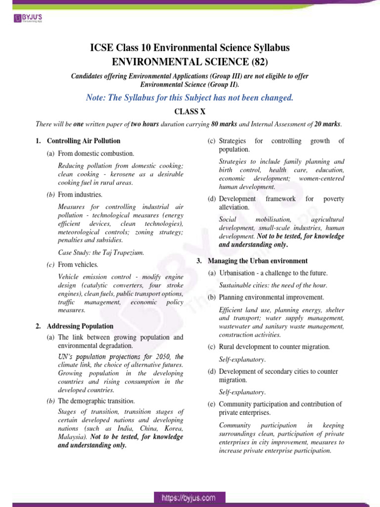 ICSE Class 10 Environmental Science | PDF | Biodiversity | Agriculture