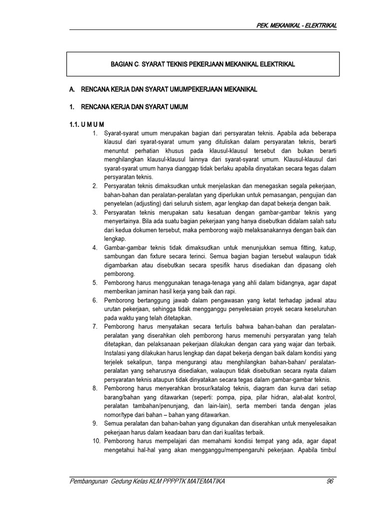 Rks Mep Ruang Kelas p4tk | PDF | Griya & Taman | Teknologi & Rekayasa