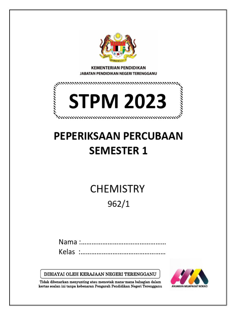 STPM2023 S1 Chemistry | PDF | Chemical Bond | Molecular Orbital