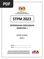 Soalan Percubaan Sains Sukan STPM Sem 1 2024 | PDF