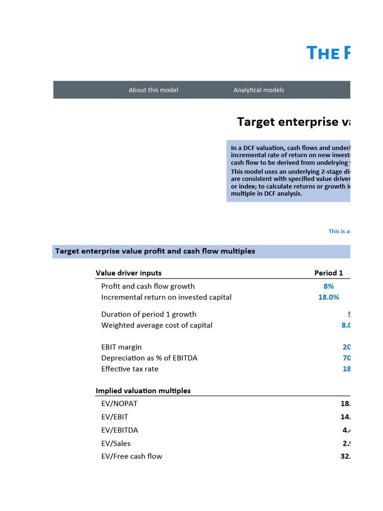 Target Enterprise Value Multiples Analysis | PDF | Valuation (Finance ...