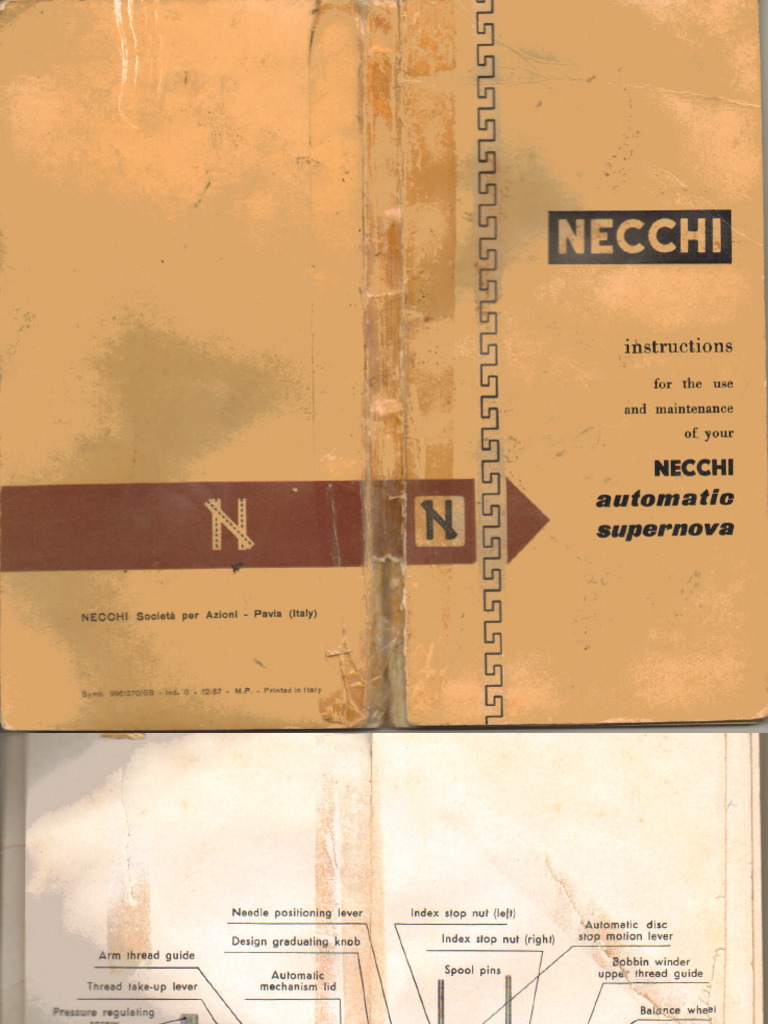Necchi Automatic Supernova Sewing Machine Instruction Manual | PDF