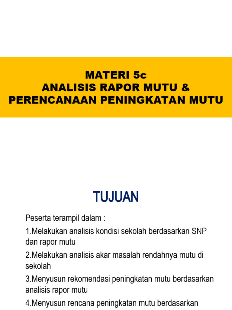 5.c. Analisis Rapor Mutu Dan Perencanaan PM | PDF