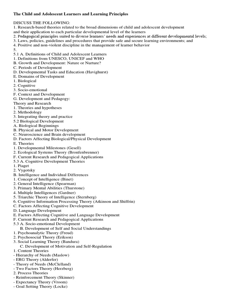Individual Written Report in The Child and Adolescent Learners and Learning Principles | PDF ...