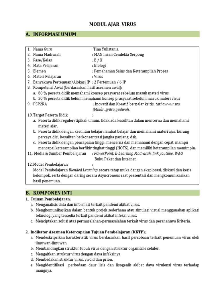 Contoh Modul Virus | PDF