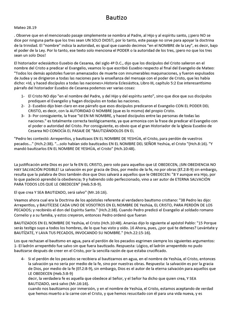 Bautizo | PDF | Cristo (título) | Apóstol