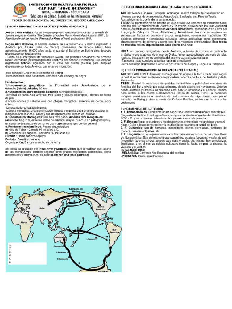 Teoría Inmigracionista Asiatica I | PDF | Américas | América del Sur